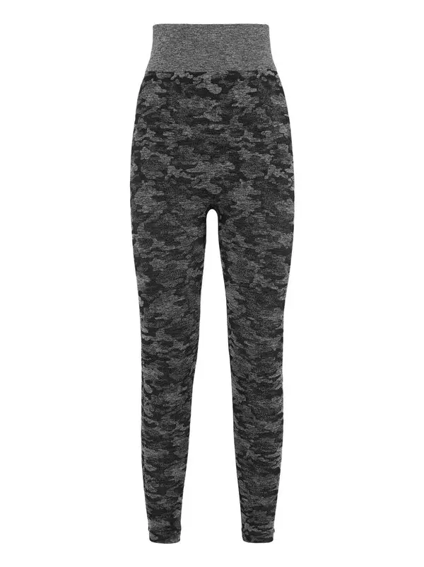 PLEIN SPORT Camouflage-print Performance Leggings - Grey
