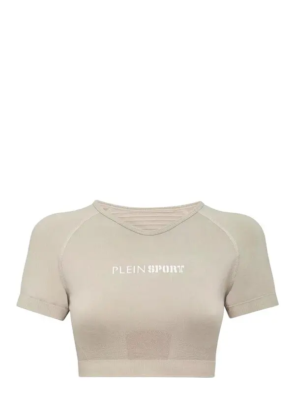 PLEIN SPORT Seamless Cropped T-shirt - Neutrals