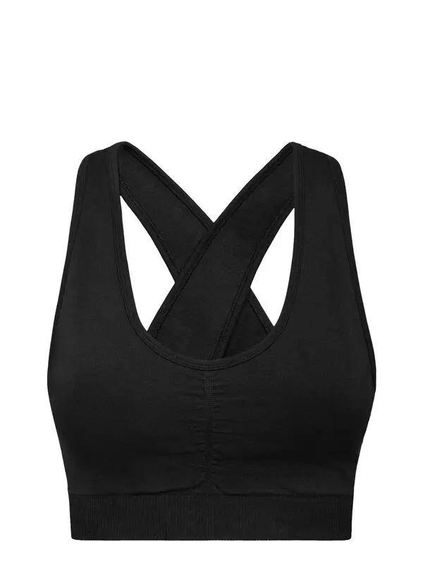 PLEIN SPORT Seamless Wide-straps Sports Bra - Black