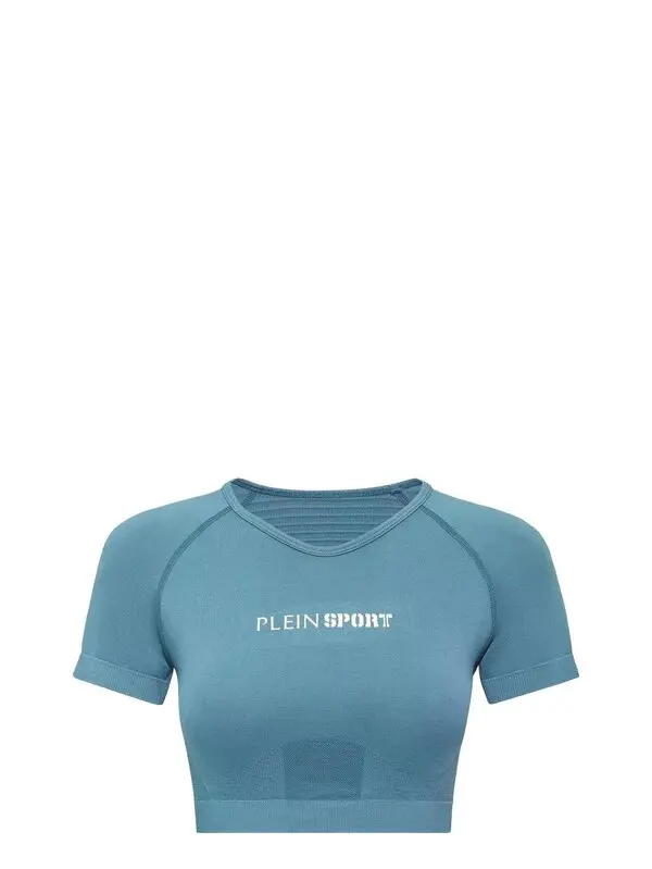PLEIN SPORT Seamless Cropped T-shirt - Blue