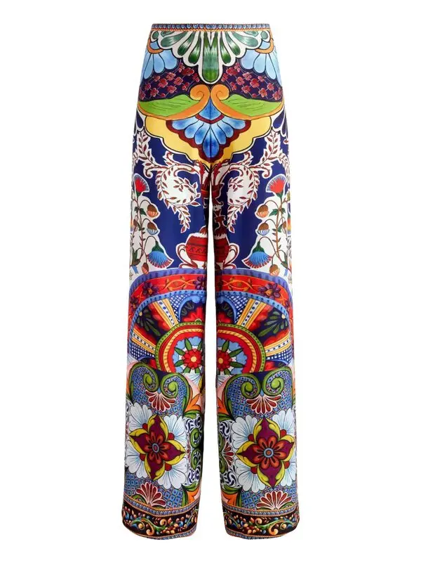 Alice + Olivia Athena Printed Pants - Blue