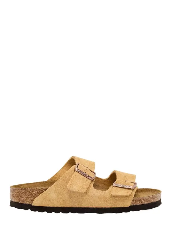 BIRKENSTOCK Arizona Suede Slide Sandals - Latte Cream