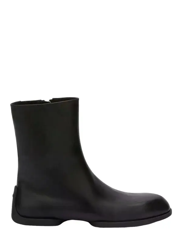 JIL SANDER Leather Ankle Boots - Black