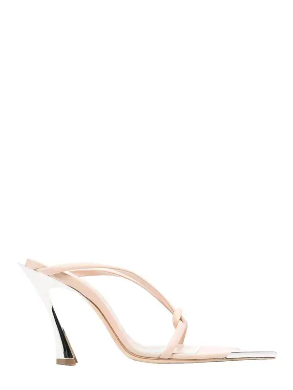 MUGLER 105mm Knotted Fang Sandals - Neutrals