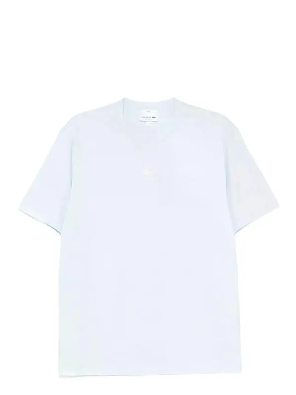 Lacoste Signature-print T-shirt - Blue