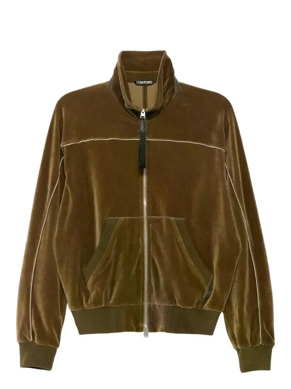 TOM FORD Velour Track Jacket - Green