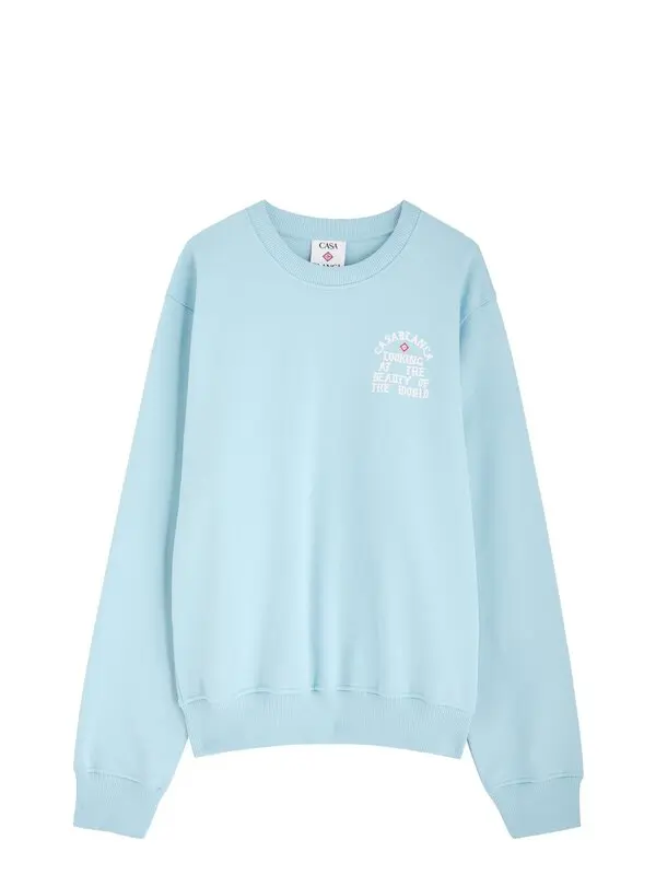 Casablanca Printed Organic Cotton Sweatshirt - Blue