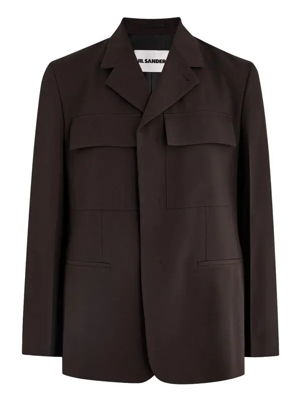 JIL SANDER Wool Blazer - Brown