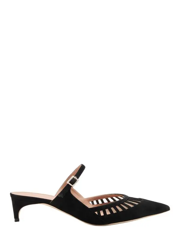 MALONE SOULIERS Bardot 40 Suede Mules - Black