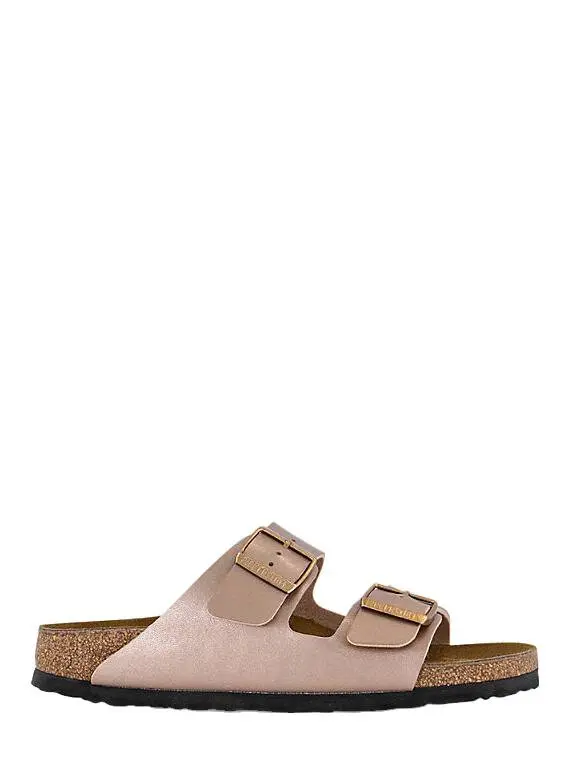 BIRKENSTOCK Arizona Two-strap Metallic Faux-leather Sandals - Copper Birko