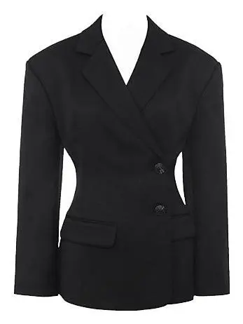 House Of Cb Hudson Hourglass Stretch-woven Blazer - Black