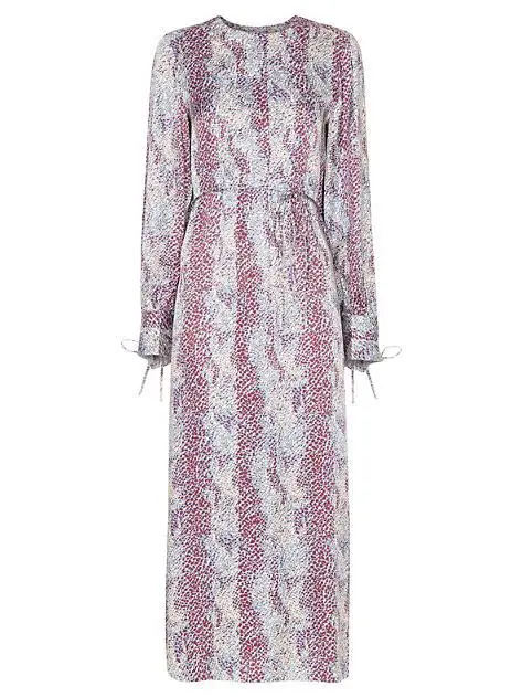 Whistles Woven Snake Print Midi Dress - Multi-coloured