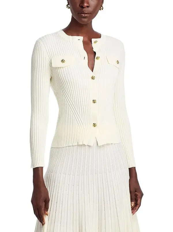 NANCY YANG Ribbed Cardigan - Cream