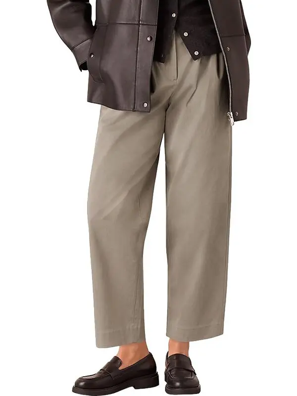 Whistles Bethany Barrel Leg Trousers - Taupe