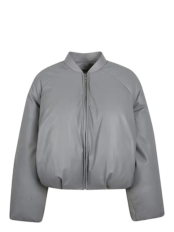 Loewe Leather Padded Bomber Jacket - Grey