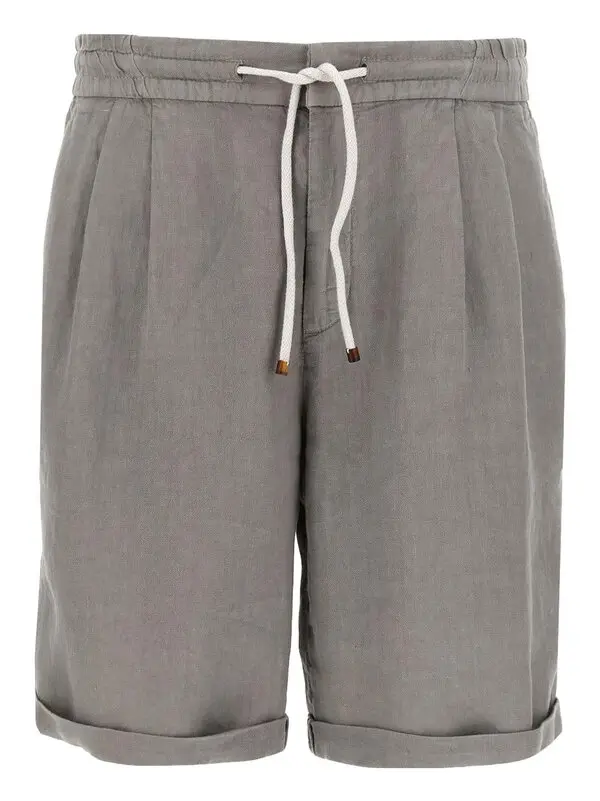 Brunello Cucinelli Linen Bermuda Shorts - Gray