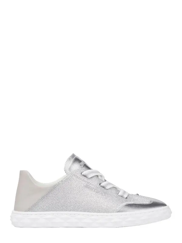 JIMMY CHOO Diamond Light Leather Sneakers - Silver