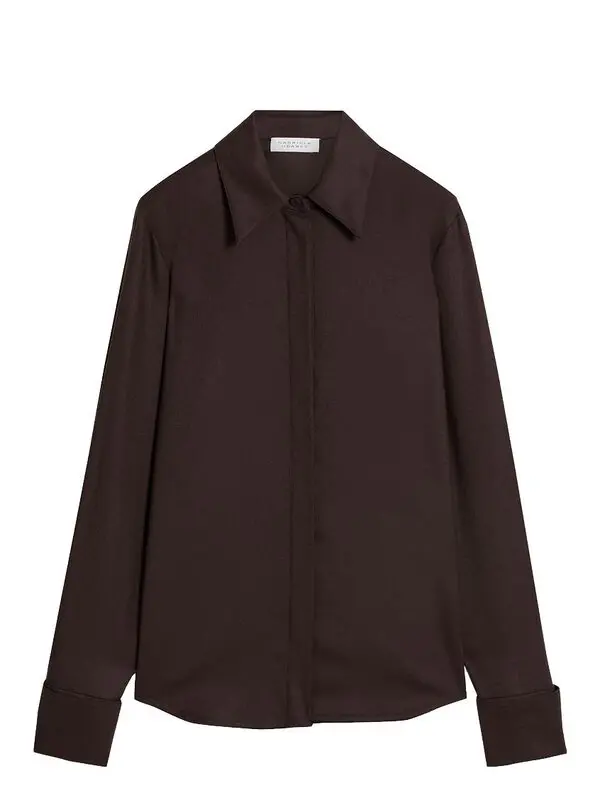 Gabriela Hearst Etlin Wool-twill Shirt - Chocolate