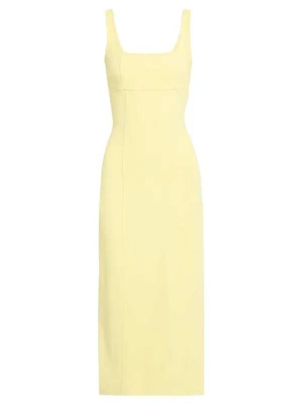 Another Tomorrow Tie-back Cady Midi Dress - Pastel Yellow