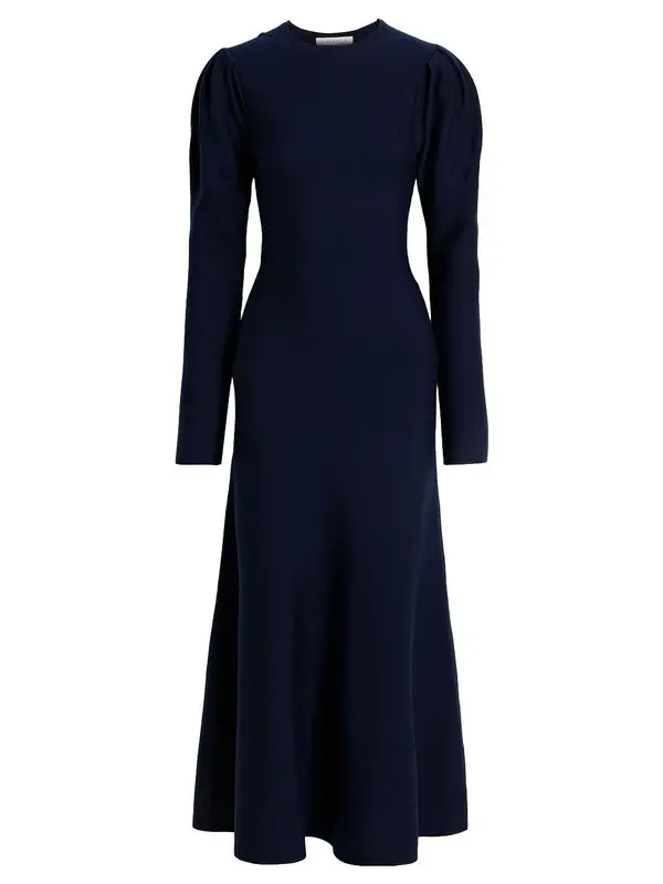 Gabriela Hearst Hannah Wool Midi Dress - Navy