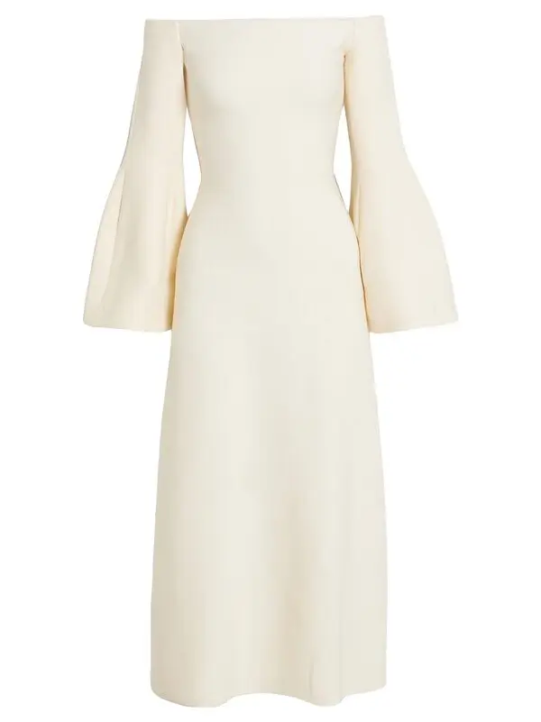Gabriela Hearst Sinead Off-the-shoulder Midi Dress - Ivory