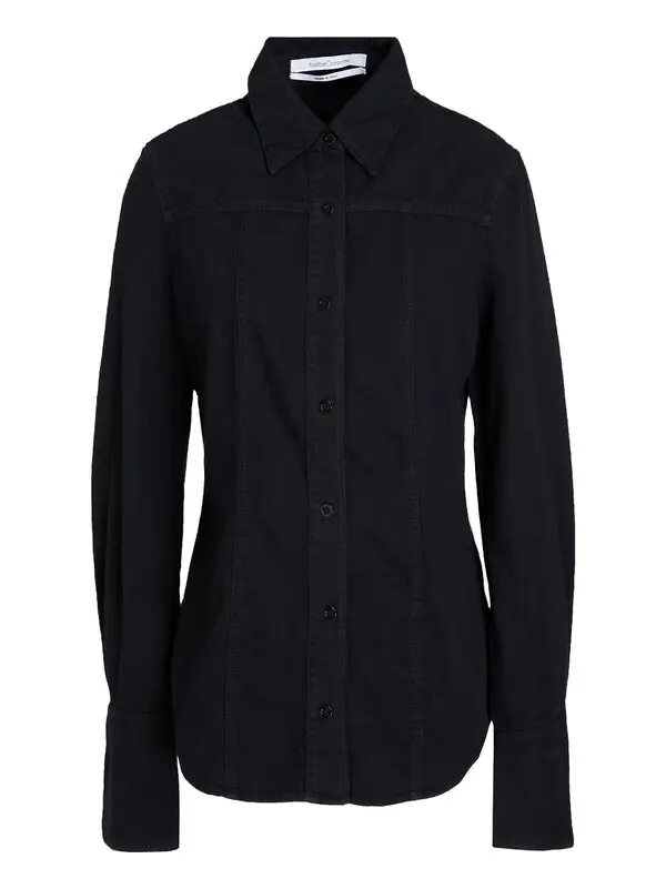 Another Tomorrow Cotton-chambray Shirt - Black