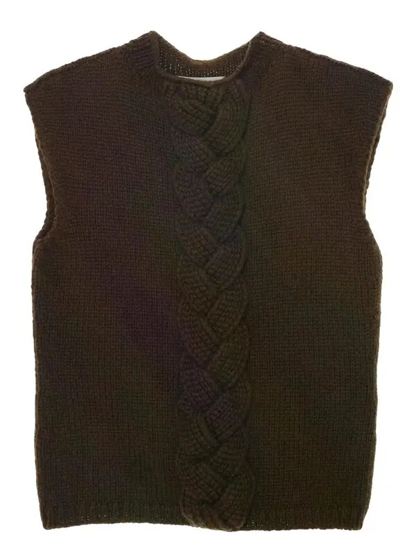 LEMAIRE Cable-knit Vest - Brown
