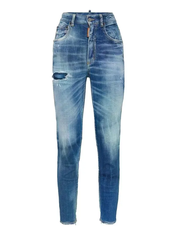 Dsquared2 Logo Patch Jeans - Blue