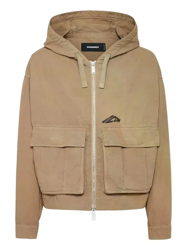 Dsquared2 Logo-print Hooded Jacket - Neutrals