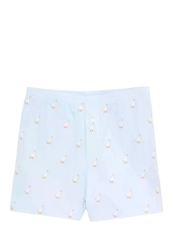 Moschino Duck Embroidered Shorts - Blue
