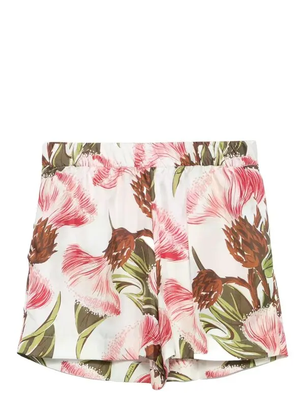 P.a.r.o.s.h Floral-print Shorts - White