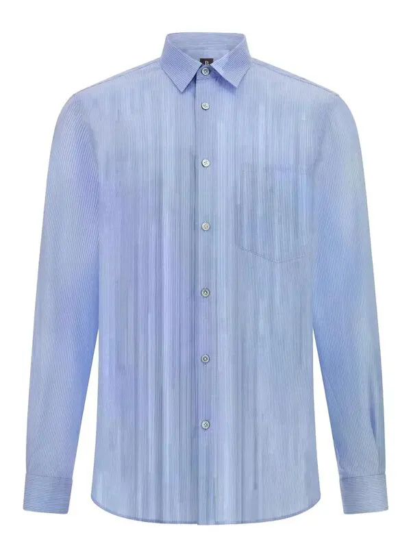 Boggi Milano Striped Poplin Shirt - Blue