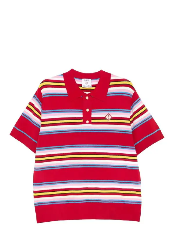 Casablanca Striped Polo Shirt - Red