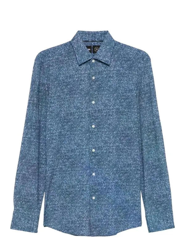 BOSS Mélange-effect Shirt - Blue