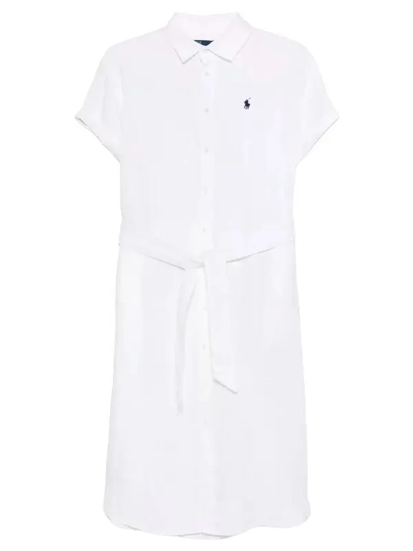 Polo Ralph Lauren Belted Midi Shirt Dress - White