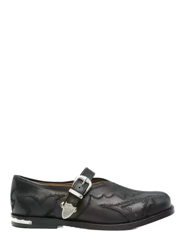 TOGA VIRILIS Embroidered Loafers - Black