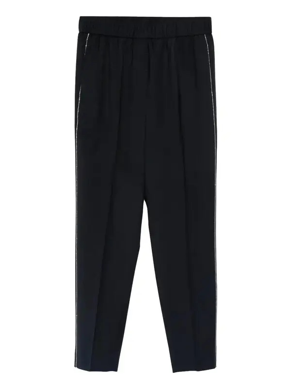 Peserico Beaded Trim-detail Trousers - Blue