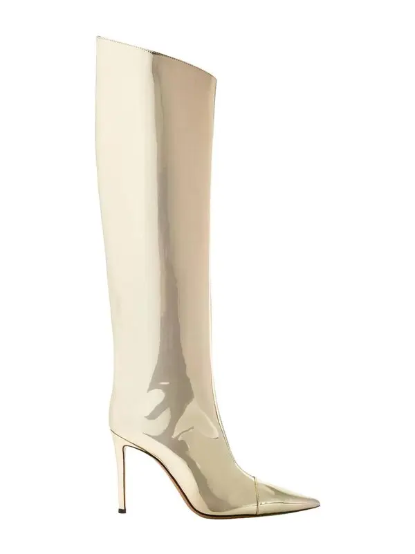 Alexandre Vauthier 105mm Metallic Knee-high Boots - Gold