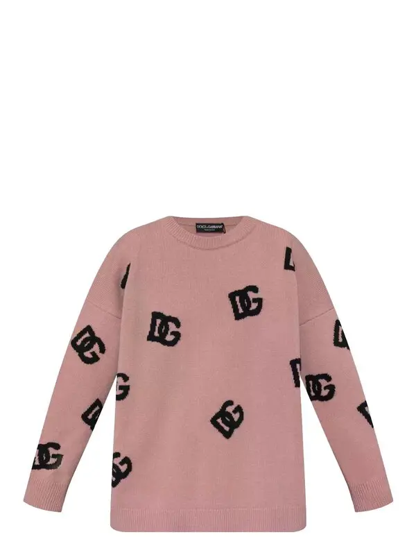 Dolce & Gabbana Logo-intarsia Sweater - Pink