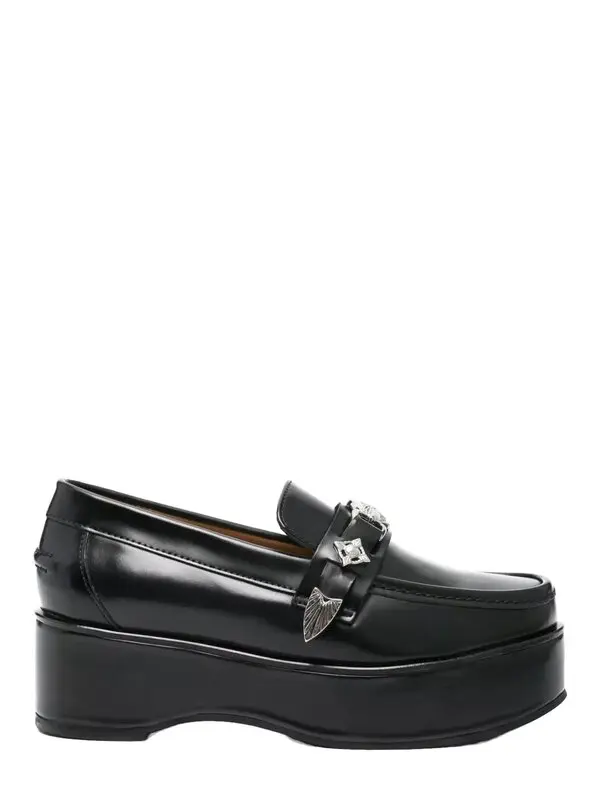 Toga Plaque-detailed Loafers - Black