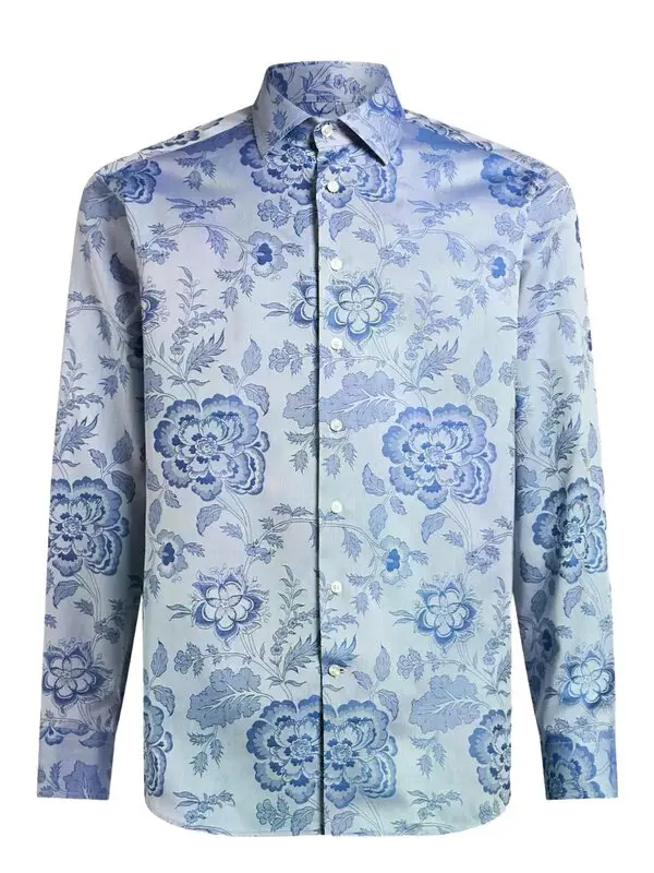 Etro Floral-print Shirt - Blue