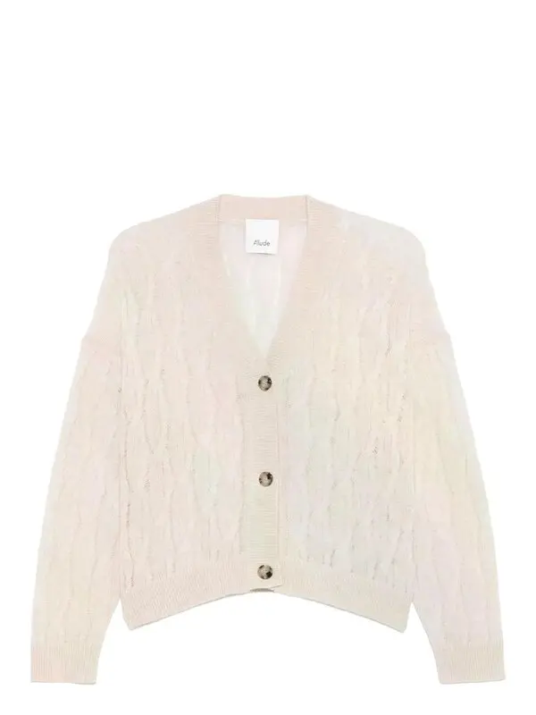 ALLUDE Cashmere Cardigan - Neutrals