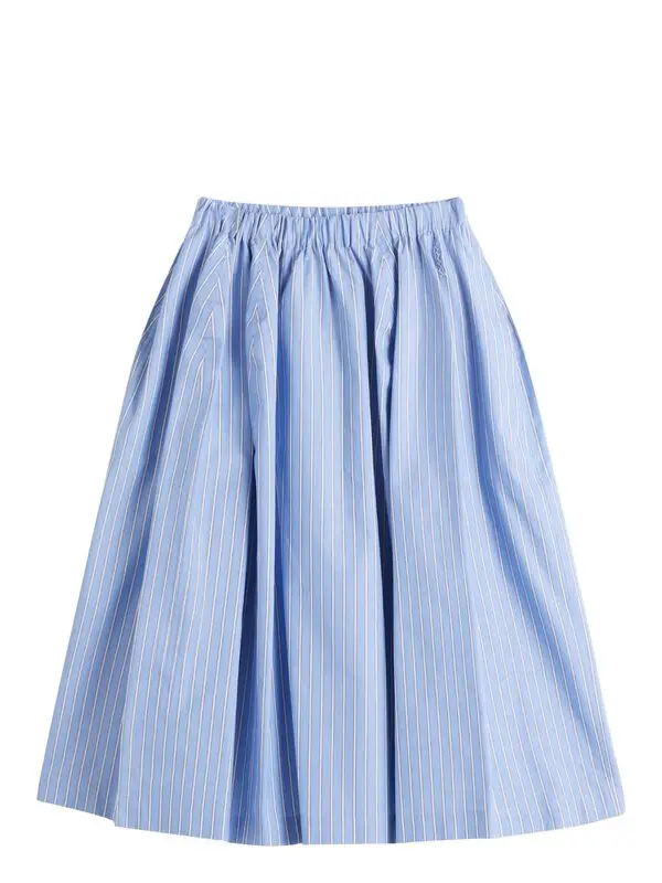 Marni Poplin Midi Skirt - Blue China