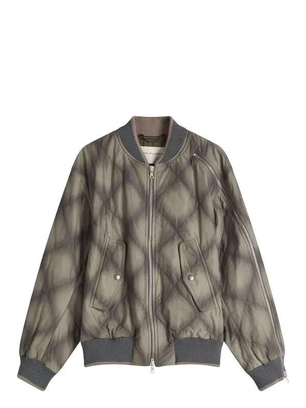 Dries Van Noten Vilmory Embroidered Bomber Jacket - Anthracite