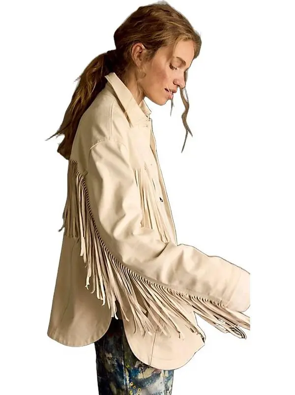 Free People We The Free Vegan Suede Fringe Jacket - Fp Tea
