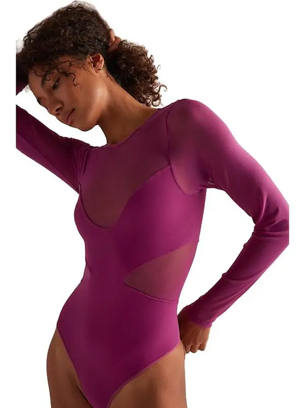 Free People All An Illusion Bodysuit - Magenta