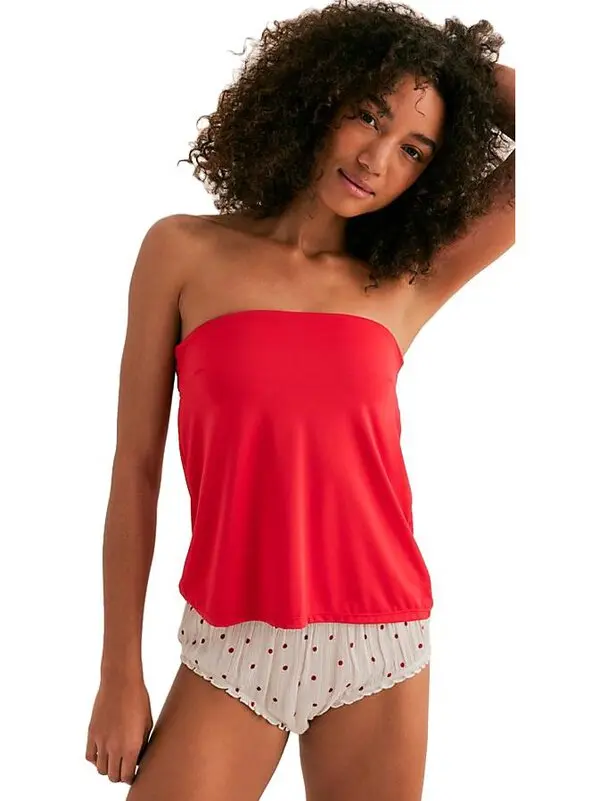 Free People Running Late Tube Top - Atlas Red