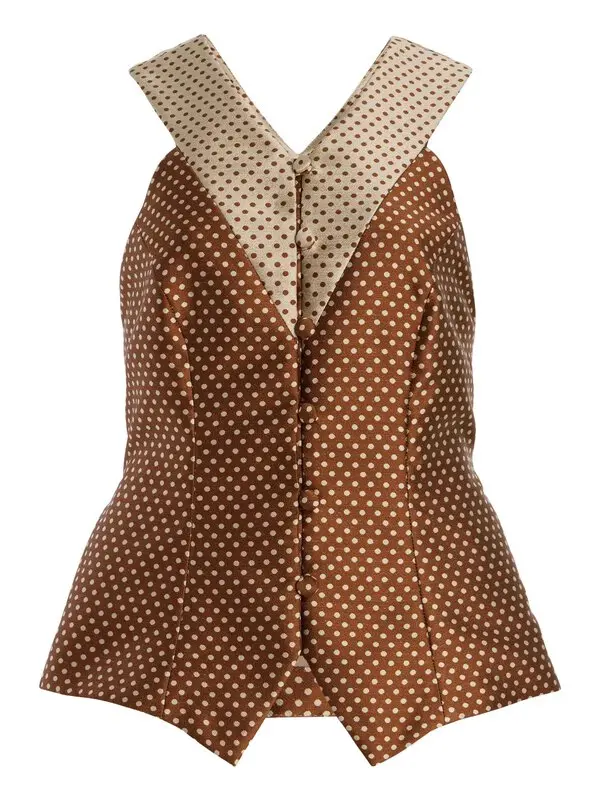 Rosie Assoulin Flying V Vest - Brown