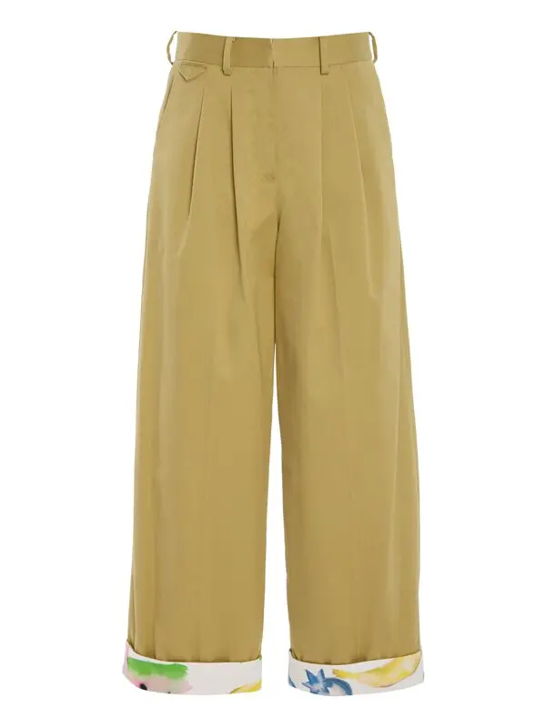 Rosie Assoulin Pleated Cropped Wide-leg Trousers - Tan
