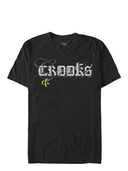 CROOKS & CASTLES Overlay Dark Logo Short Sleeve Graphic T-shirt - Black